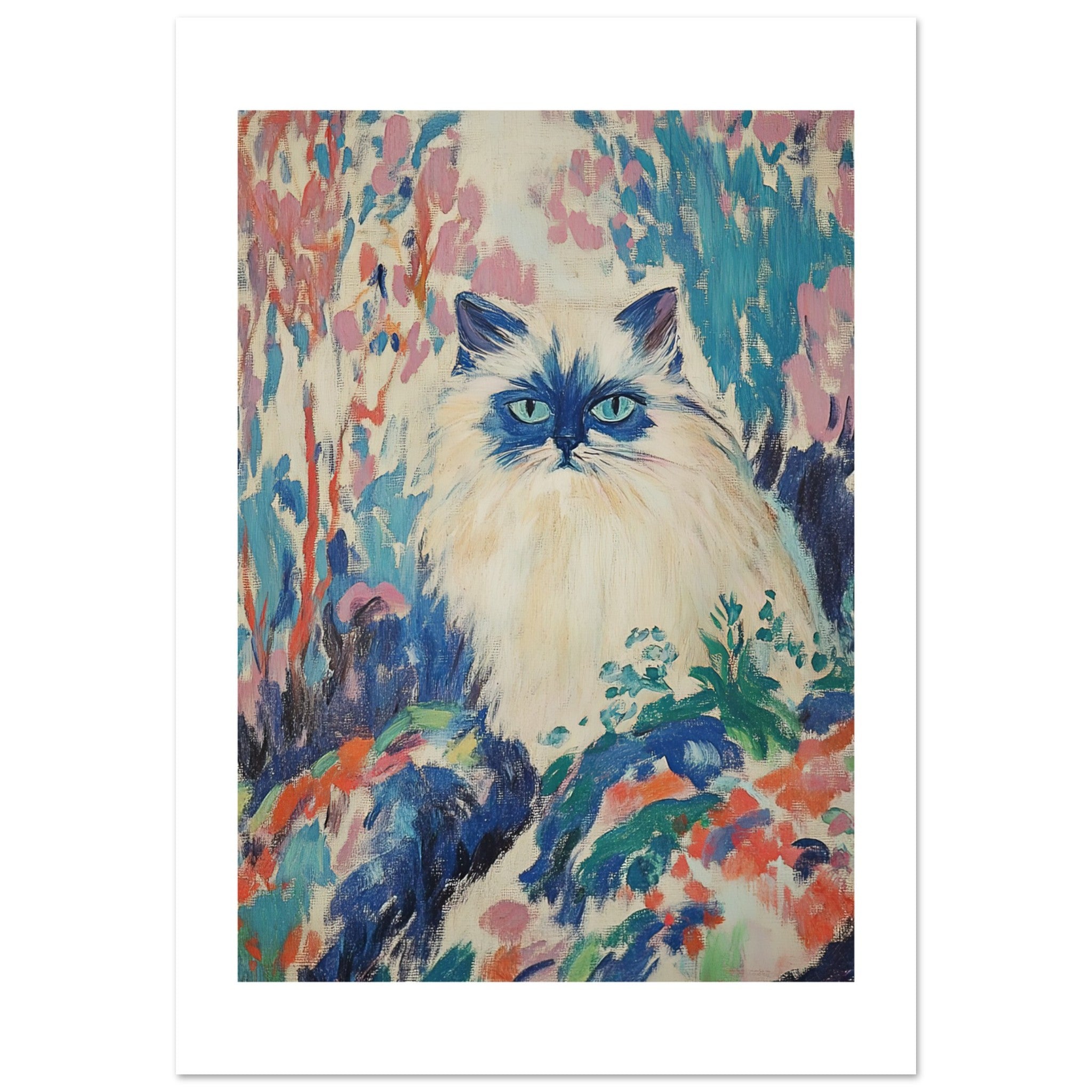 Himalayan Cat Art Inspired by Matisse | Vibrant Poster – Posters One ...