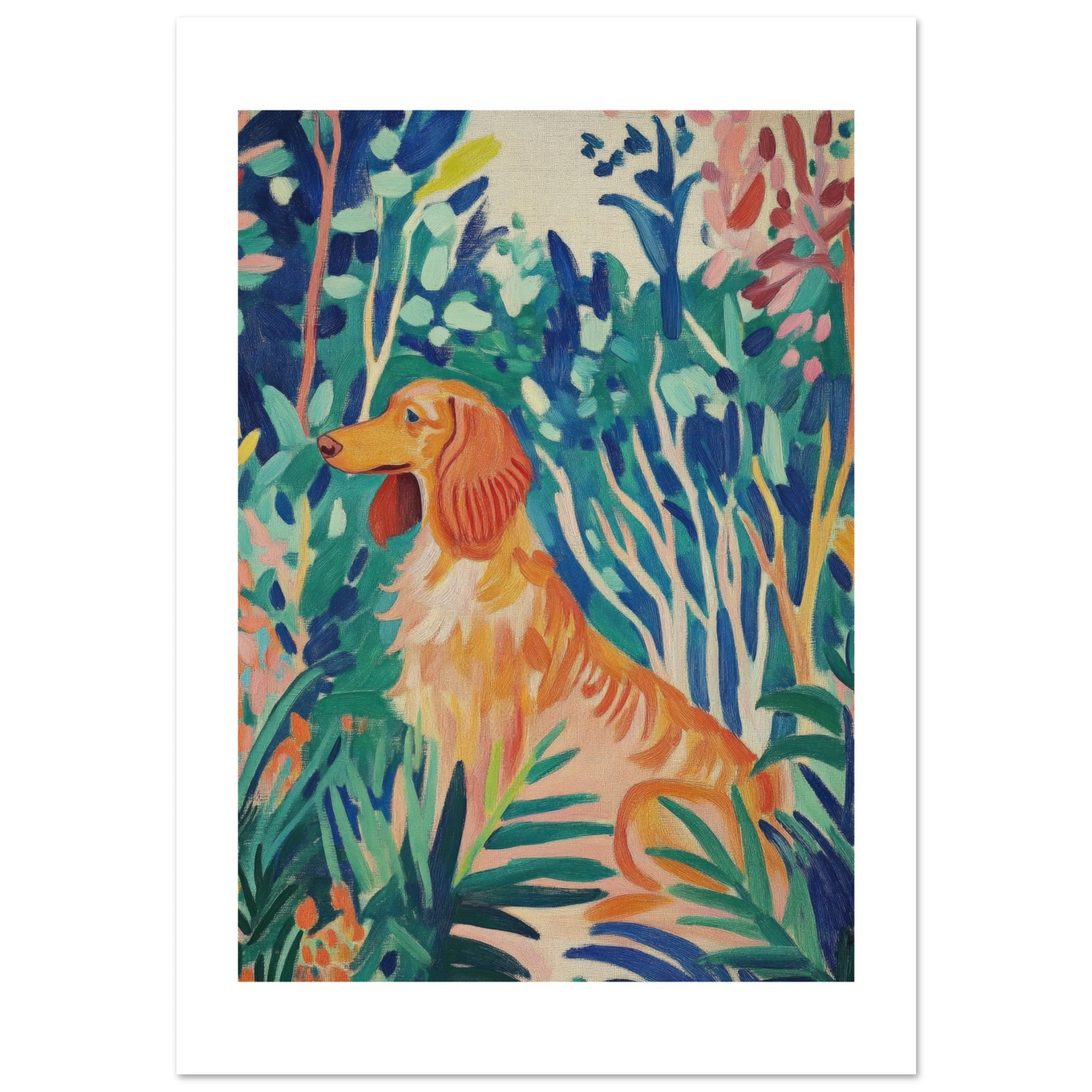 Vibrant Irish Setter Poster: Matisse-Inspired Art – Posters One Hundred