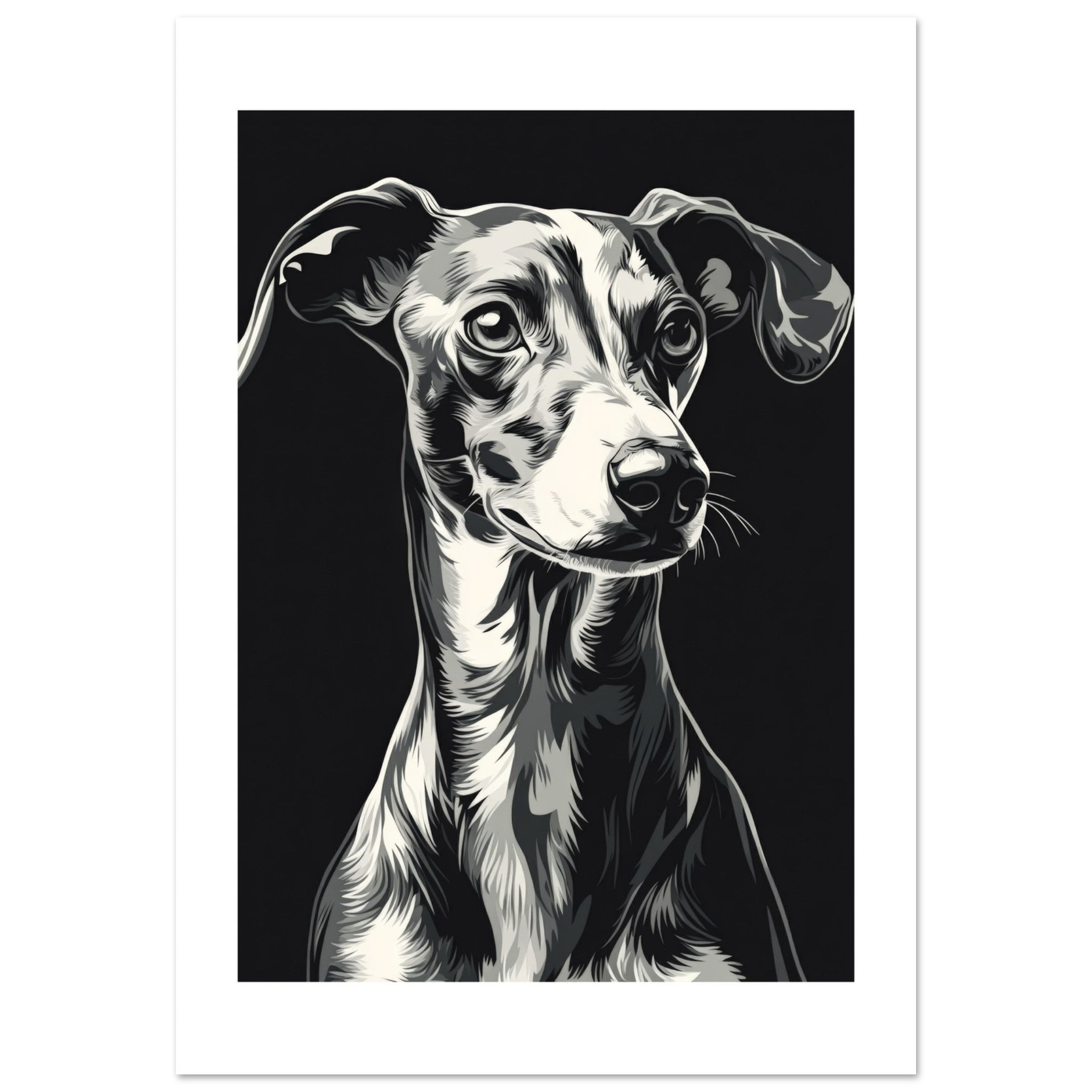 Stunning Whippet Dog Illustration - Art for Dog Lovers – Posters One ...